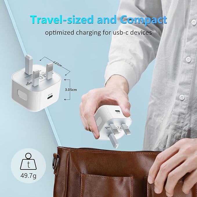 USB C Charger, PD 25W Fast Charging Wall Charger USBC Power Adapter ...