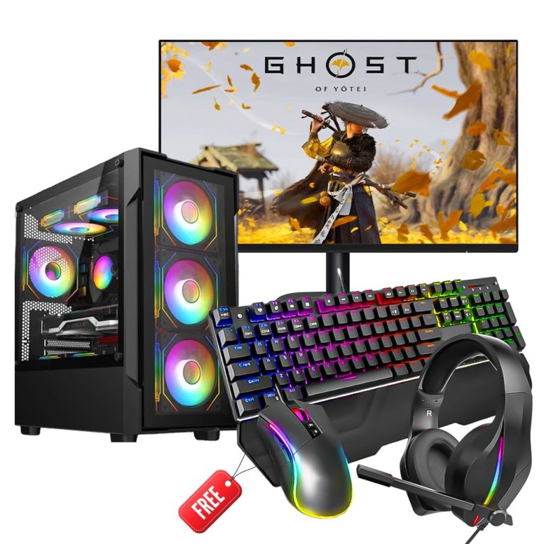 Full set with 22” 60HZ Monitor RGB keyboard Mouse and Headset with Mic ...