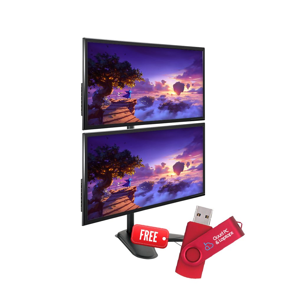 Refurbished Dell Dual Vertical Monitor Full HD 1080p (2 x 24") 48 ...